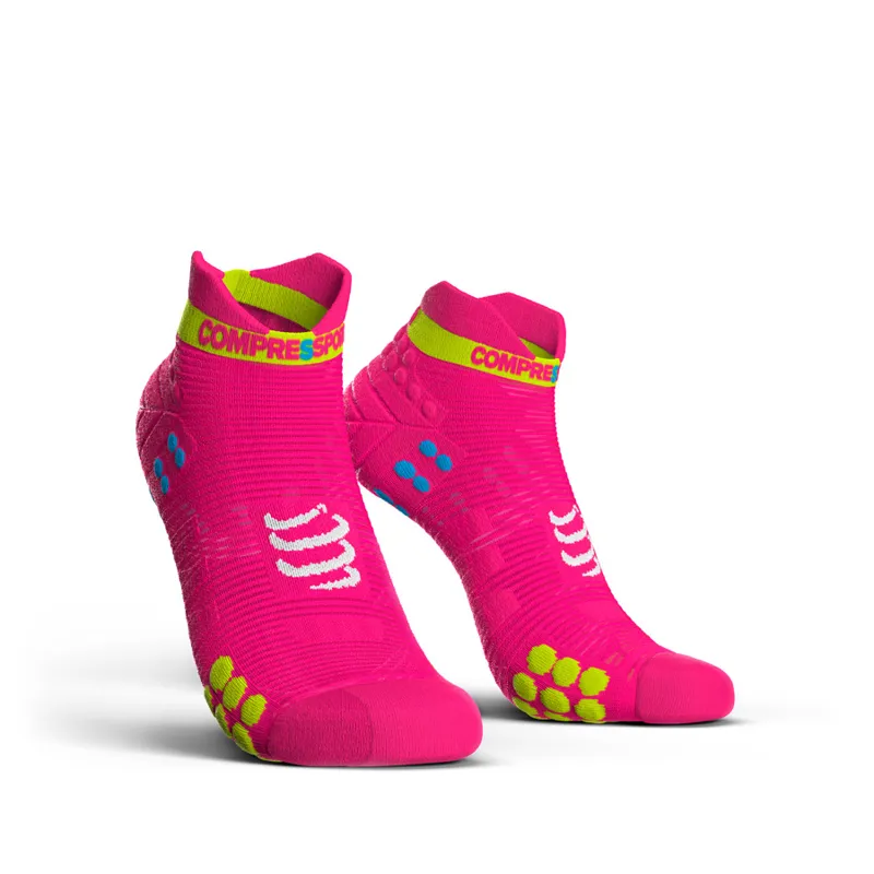 Compressport ProRacing Socks V3.0 Run Low Fluro Pink t4.