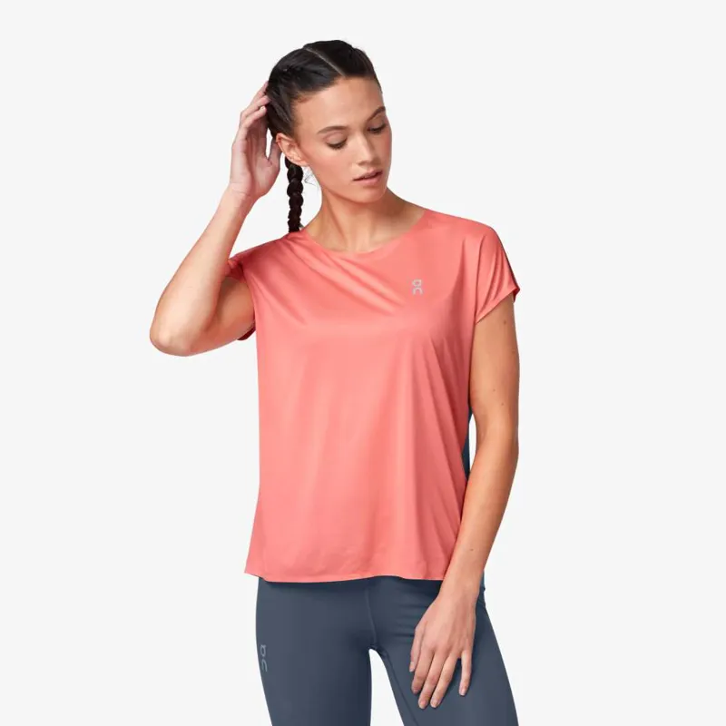 On Running Women Performance T-Shirt - Coral Storm - Run and Ride