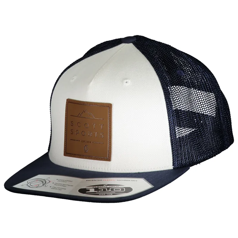 Scott Cap Leather Patch Navy And White