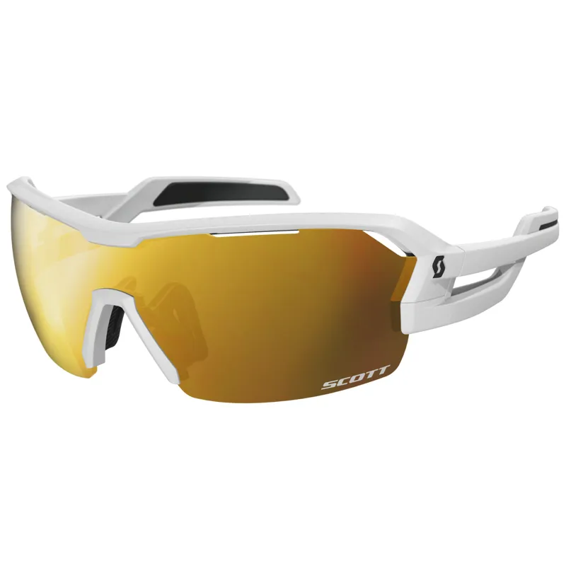 2016 Scott Spur Sunglasses White Matt / Gold Chrome Plus Clear
